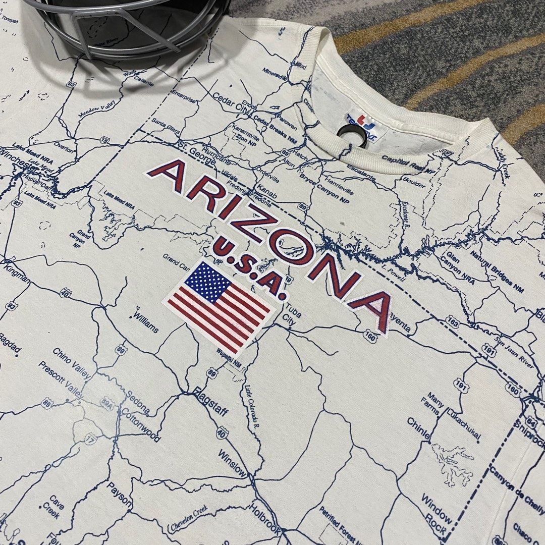 Vtg Aop Arizona Road Map USA Shirt, Men's Fashion, Tops & Sets, Tshirts ...