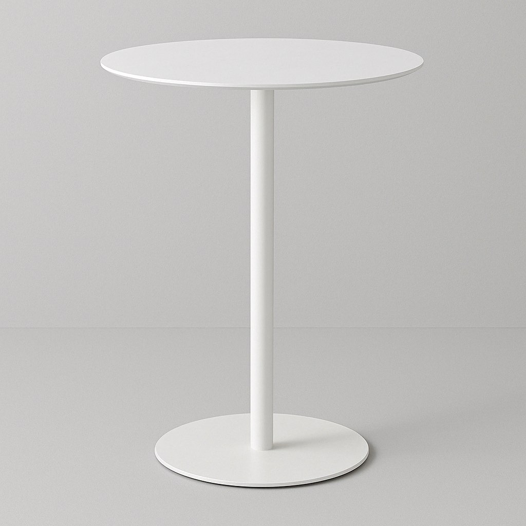 White Round Standing Table Metal, Furniture & Home Living, Furniture ...