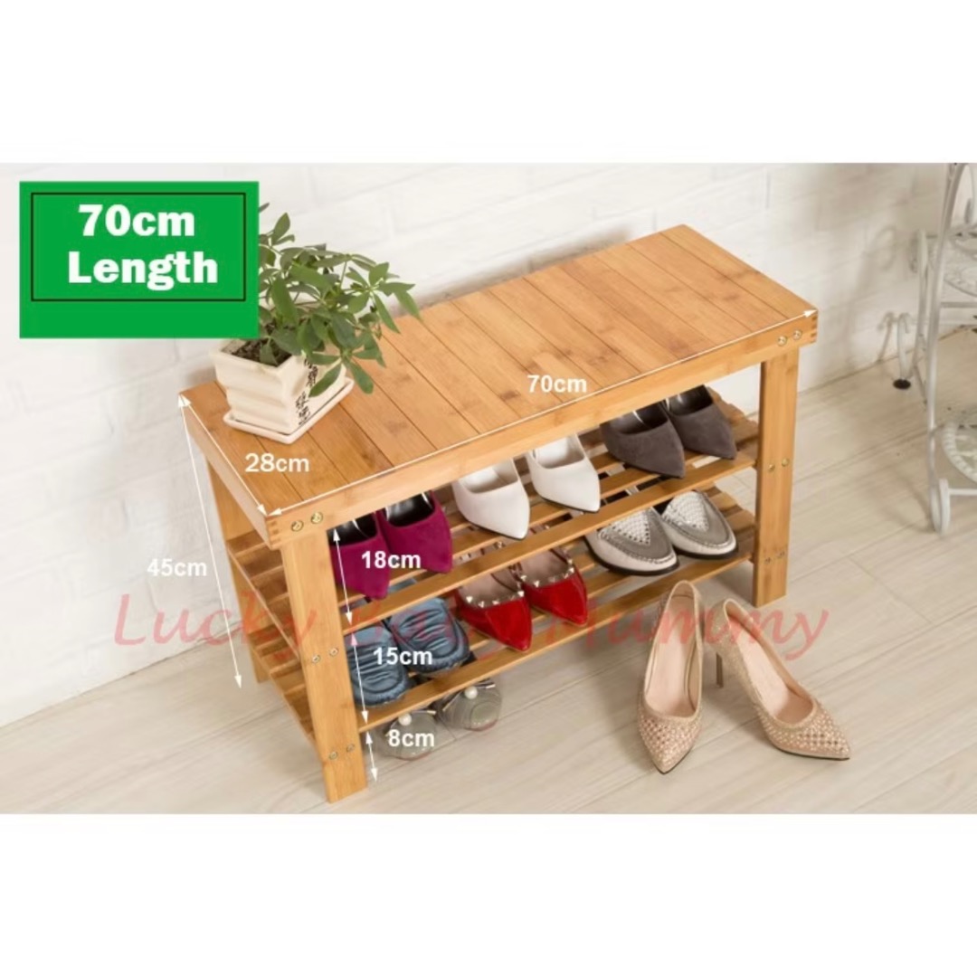Wooden Shoe Rack Bench | Carved Bamboo Shoe Shelf | Entryway Shoe ...