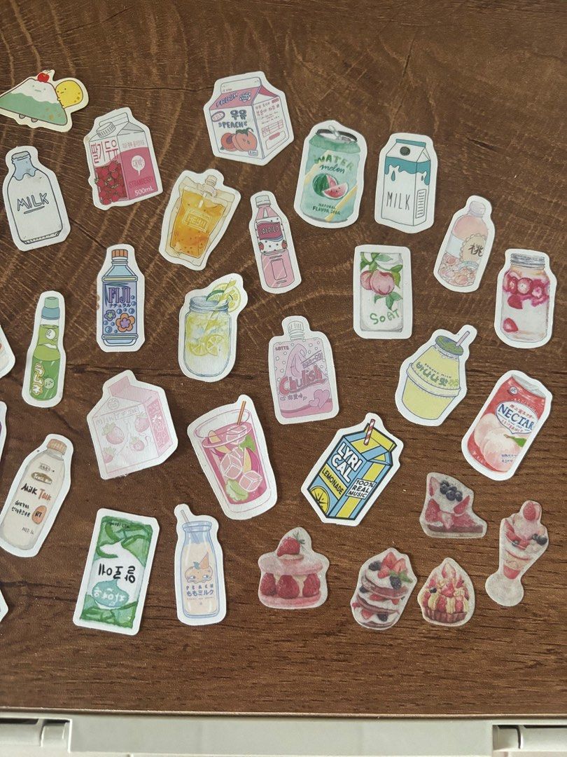 44 Sticker Set, Convenience Store Drinks, Desserts, Character icons ...