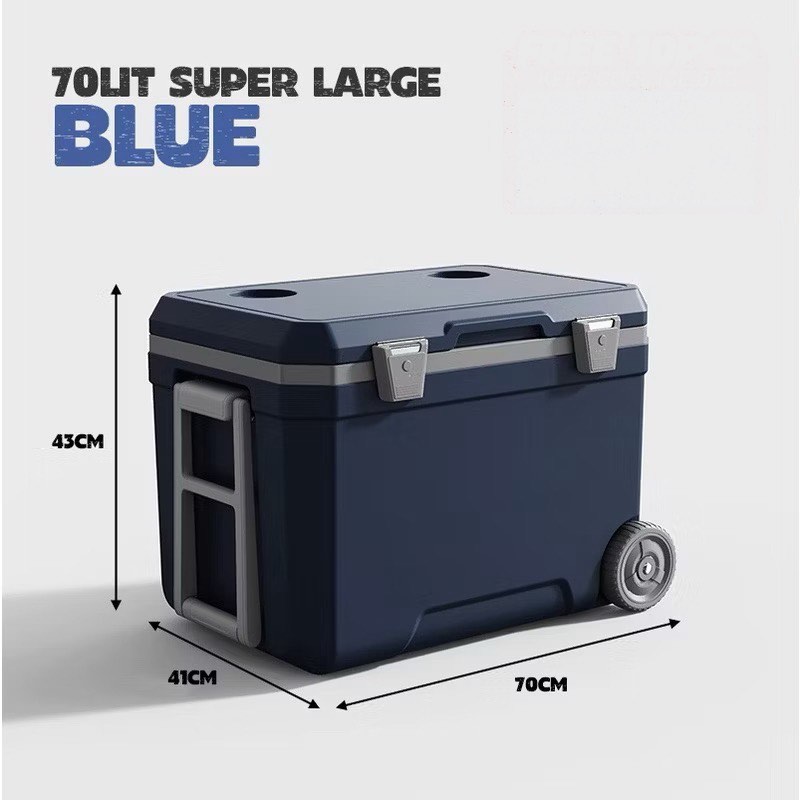 70L Cooler Box with Wheels, Sports Equipment, Fishing on Carousell