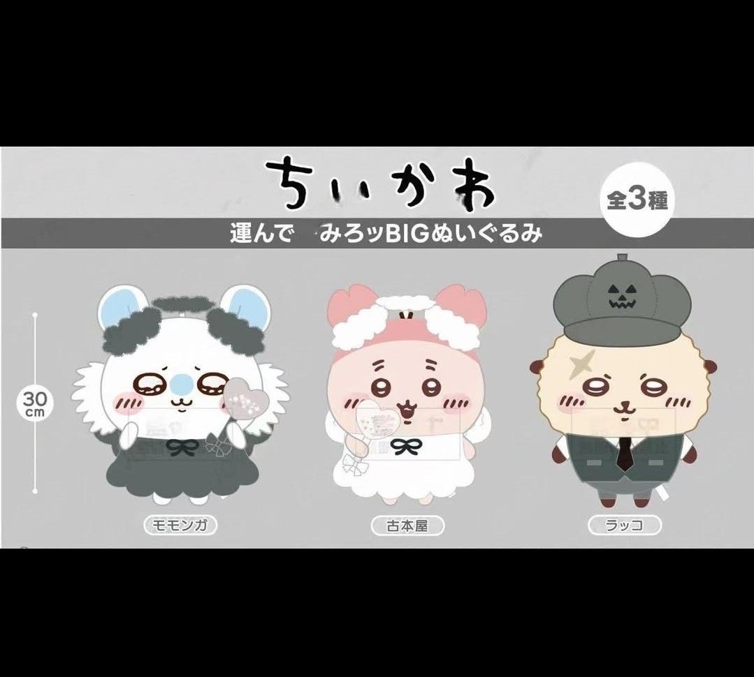 預訂 9月 日版 CHIIKAWA 30cm 毛公仔 公仔 Chiikawa Carry it! BIG Plush Toy Figures ...