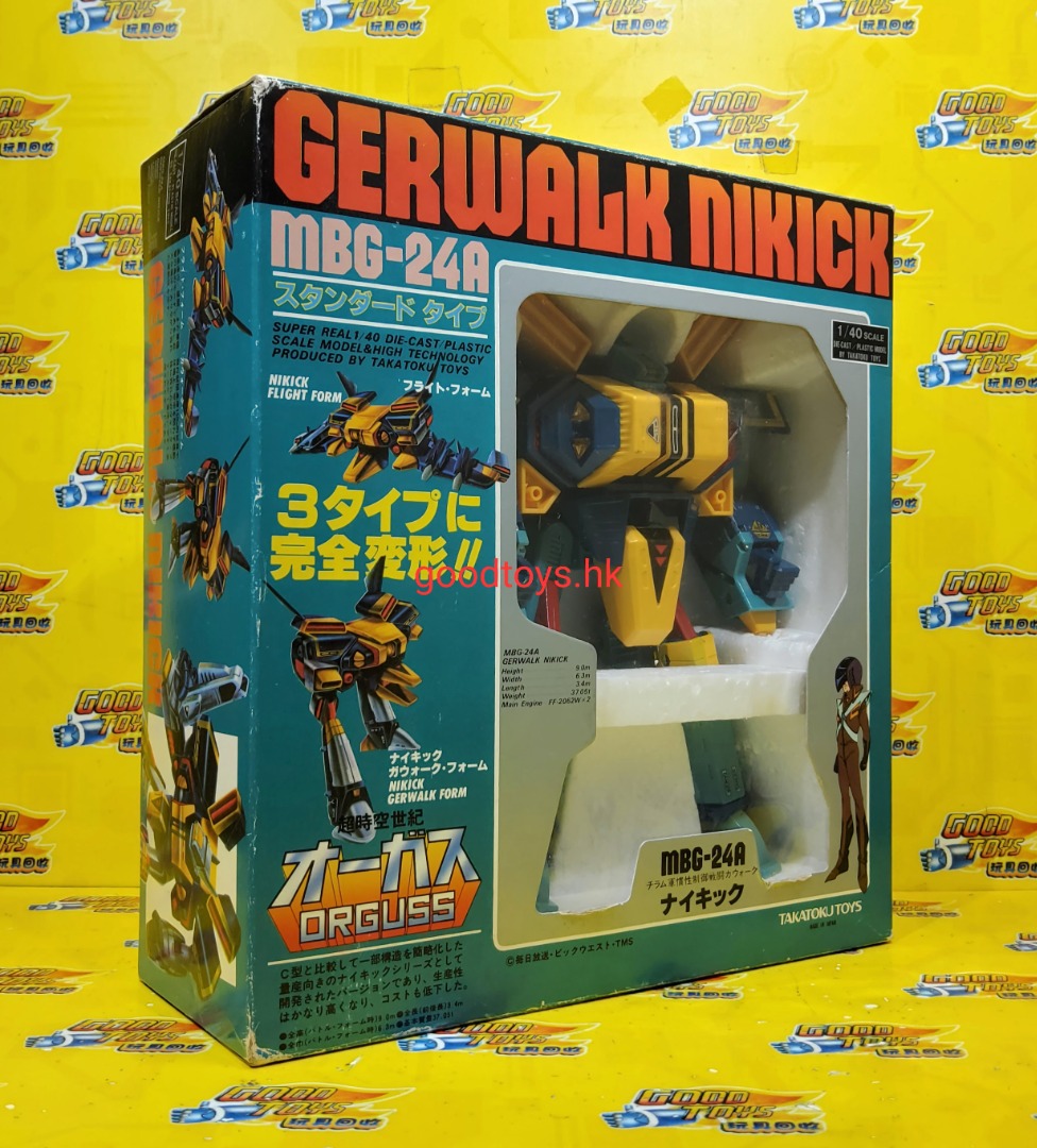 中古已開封 未剪件 未貼貼紙 懷舊 TAKATOKU TOYS 1/40 ORGUSS MBG-24C GERWALK NIKICK 超時空世紀 軍慣性控制戰鬥, 興趣及遊戲, 玩具 & 遊戲 ...