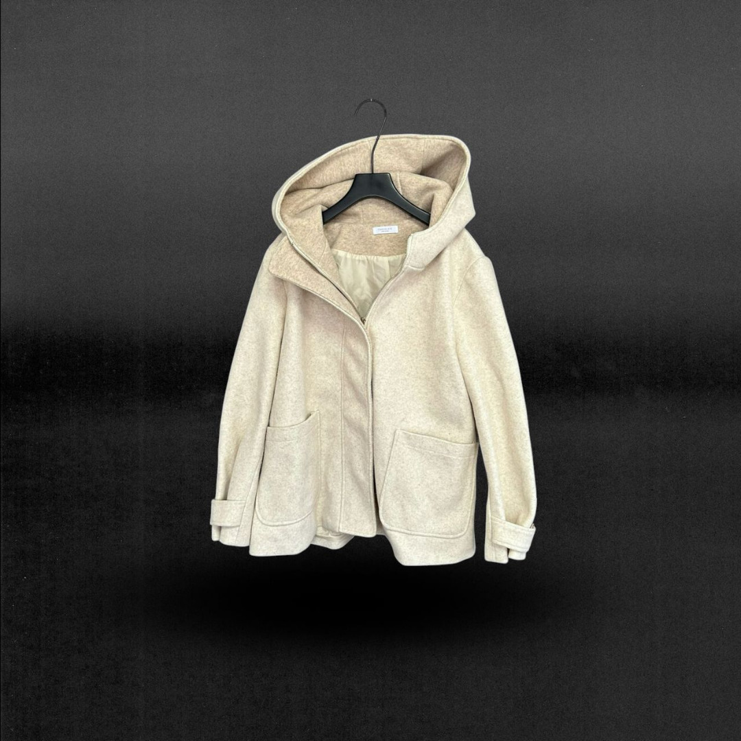 韓國製 CHOCOLATE 米白 兜帽 厚 外套 波露波露 PB418, 她的時尚, 外套、夾克、大衣在旋轉拍賣