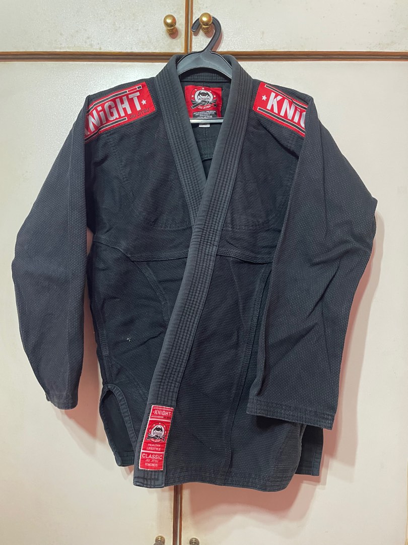 A1 BJJ Gi Set Black Top and Bottom Knight Jiu Jitsu, Sports Equipment ...