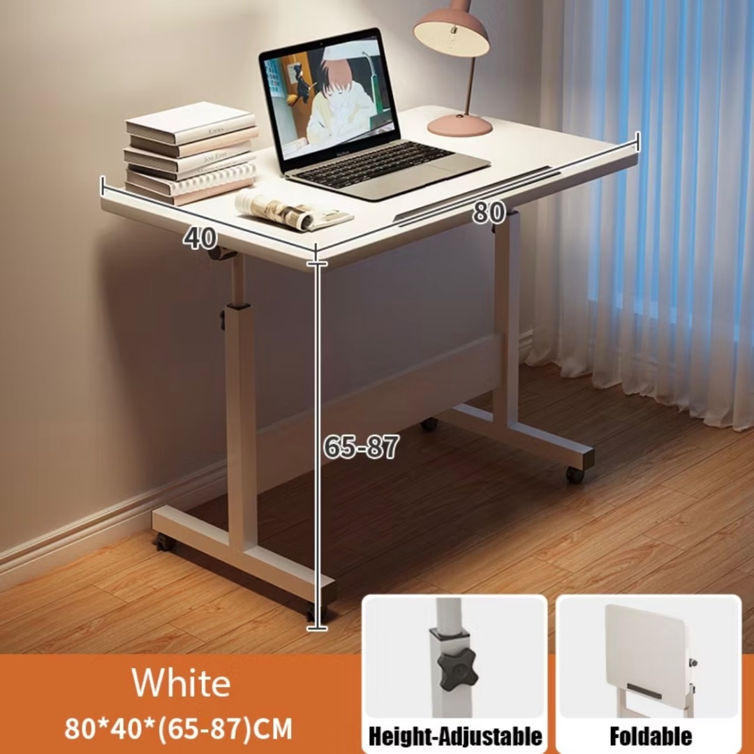 Adjustable Study Desk With Wheels | Height Adjustable Computer Table ...