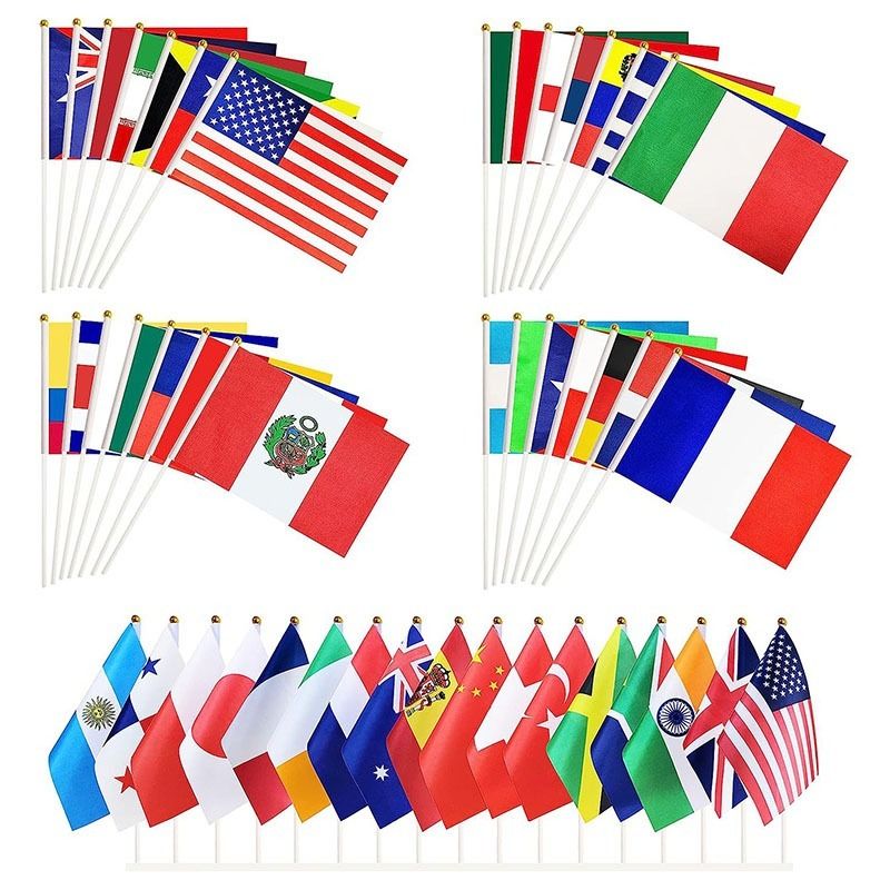 All Country Flags Small Handheld Flags – 14x21cm Polyester Mini ...