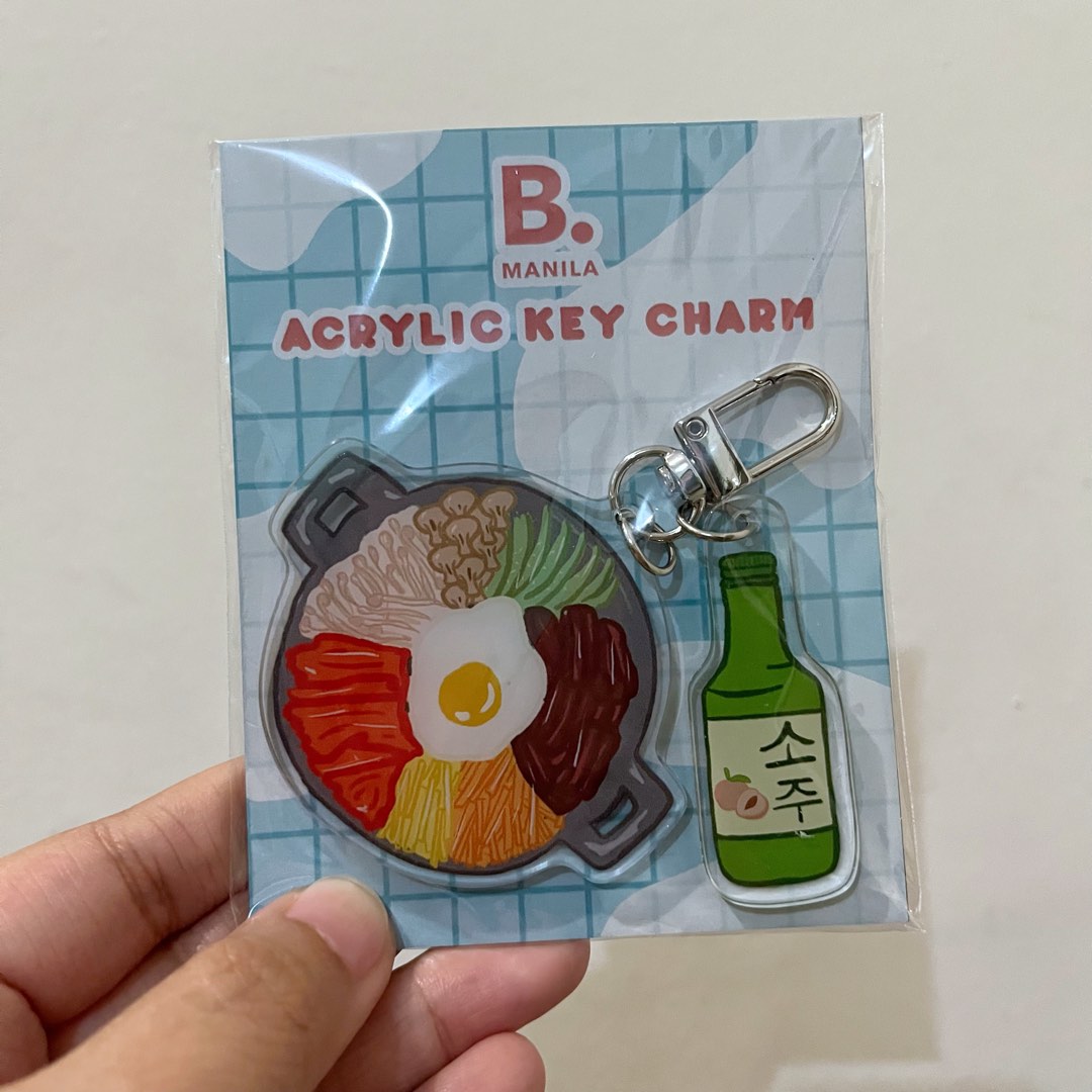 B. Manila Korean Food Bibimbap and Soju Acrylic Keychain, Hobbies ...