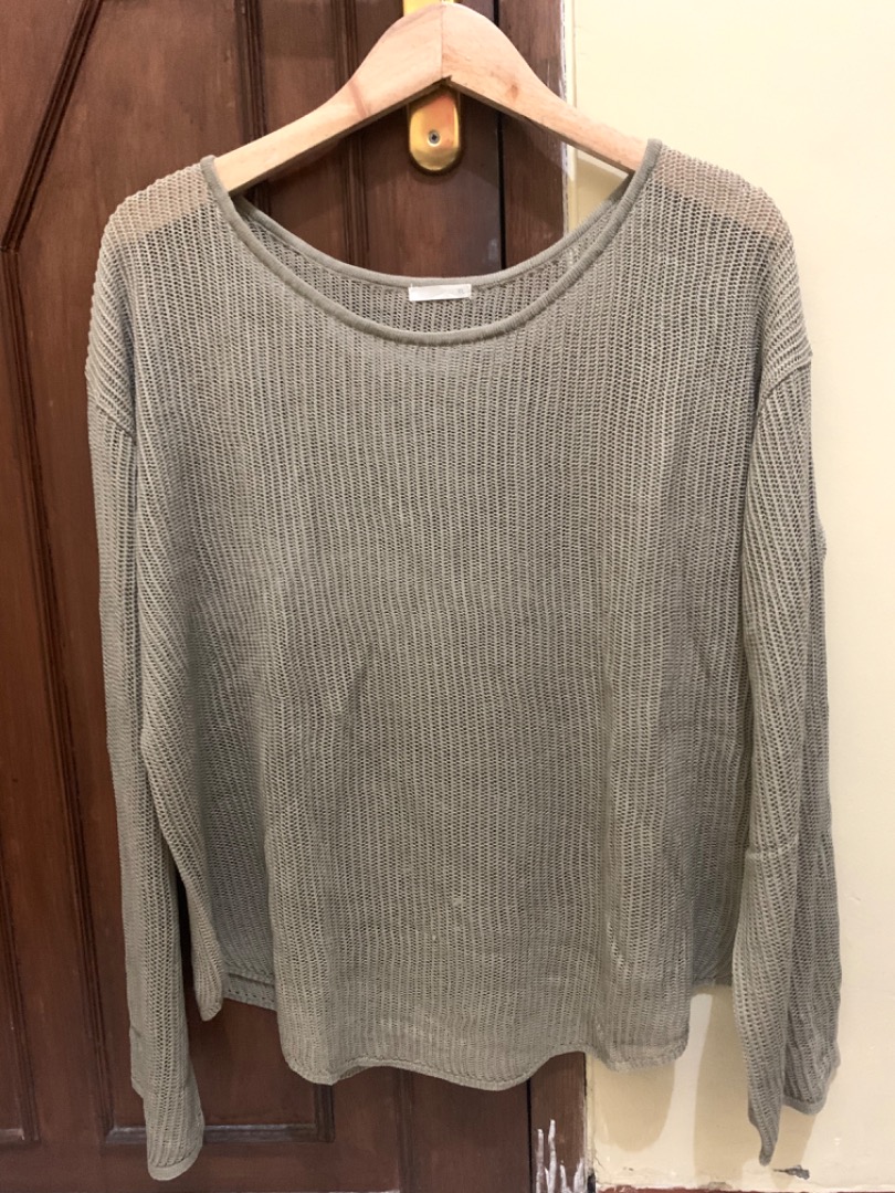 Baju Jaring-Jaring Tebal, Fesyen Wanita, Pakaian Wanita, Atasan di ...