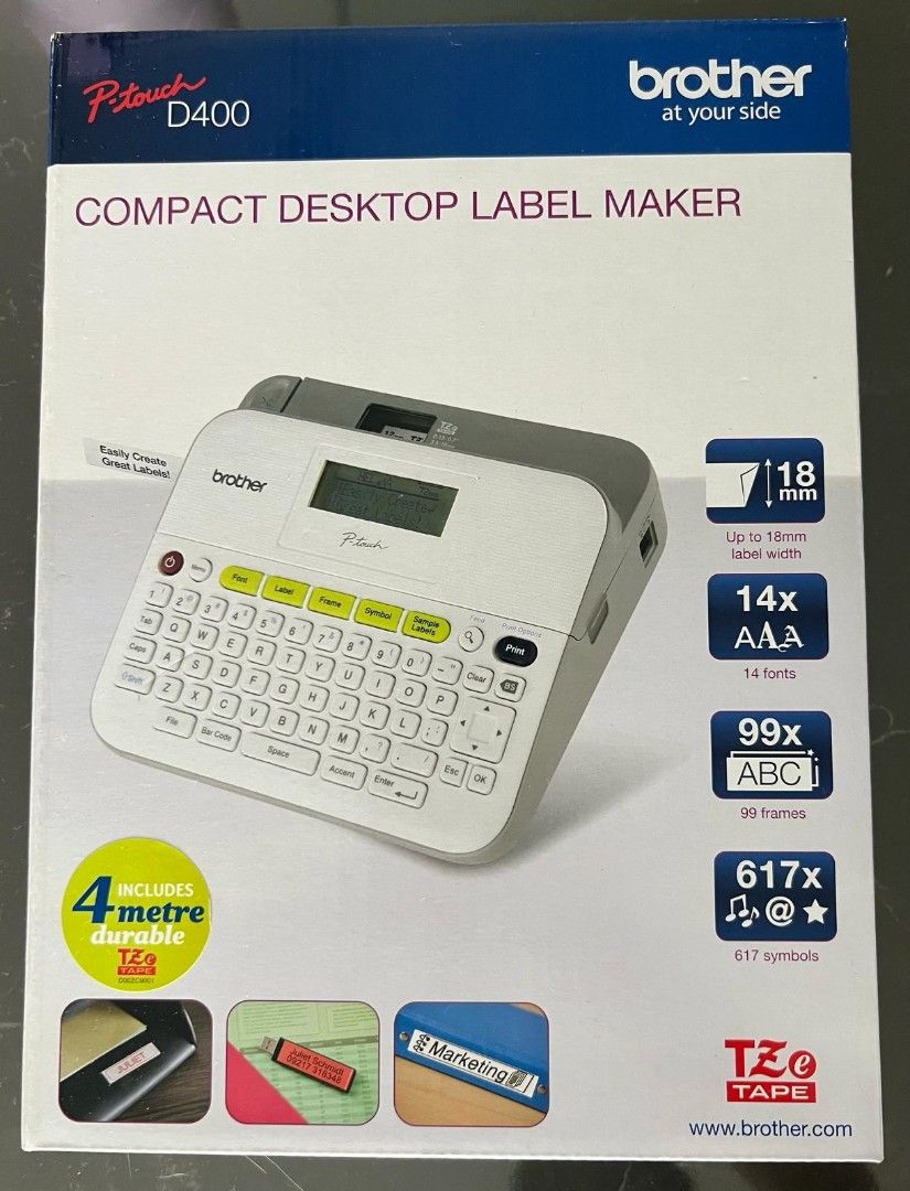 Brother PT-D400 P-Touch Desktop Label Maker Printer, Computers & Tech ...