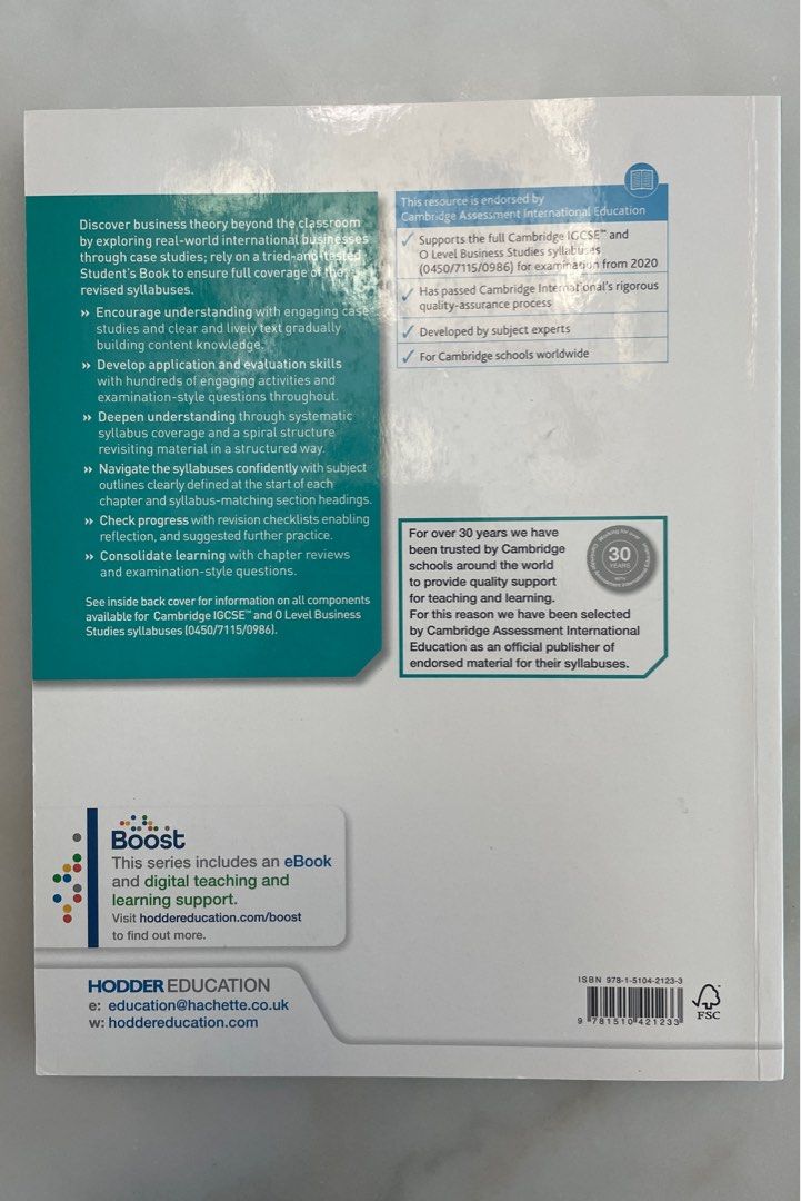 Cambridge IGCSE™ and O Level Business Studies Coursebook Textbook, Hobbies & Toys, Books ...