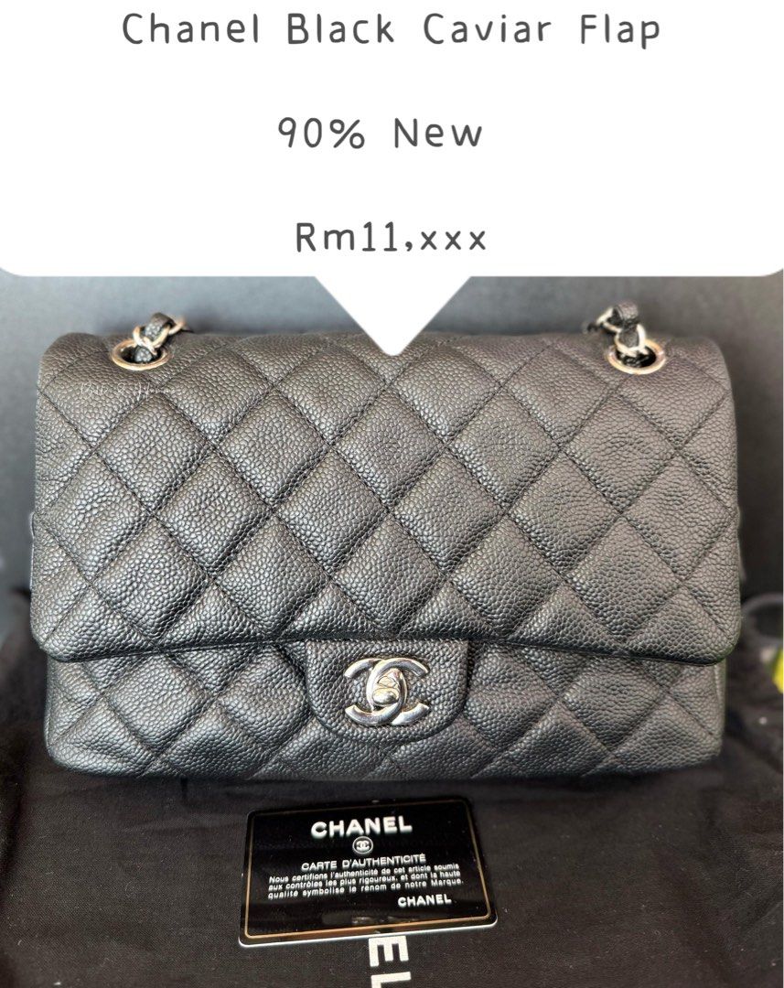 Chanel Black Caviar Flap, Luxury, Bags & Wallets on Carousell