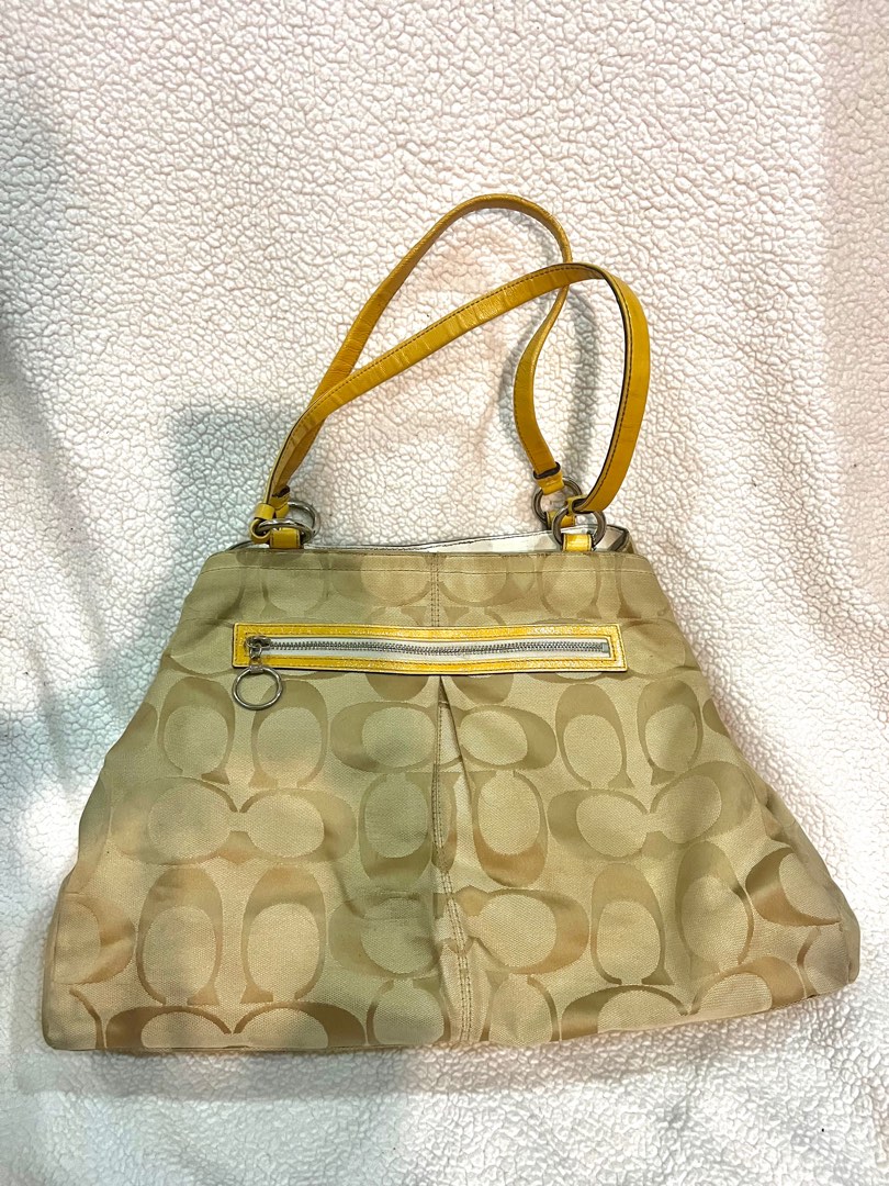 Coach Gabby Signature Sunshine Yellow Large Carryall Tote, Luxury, Bags ...