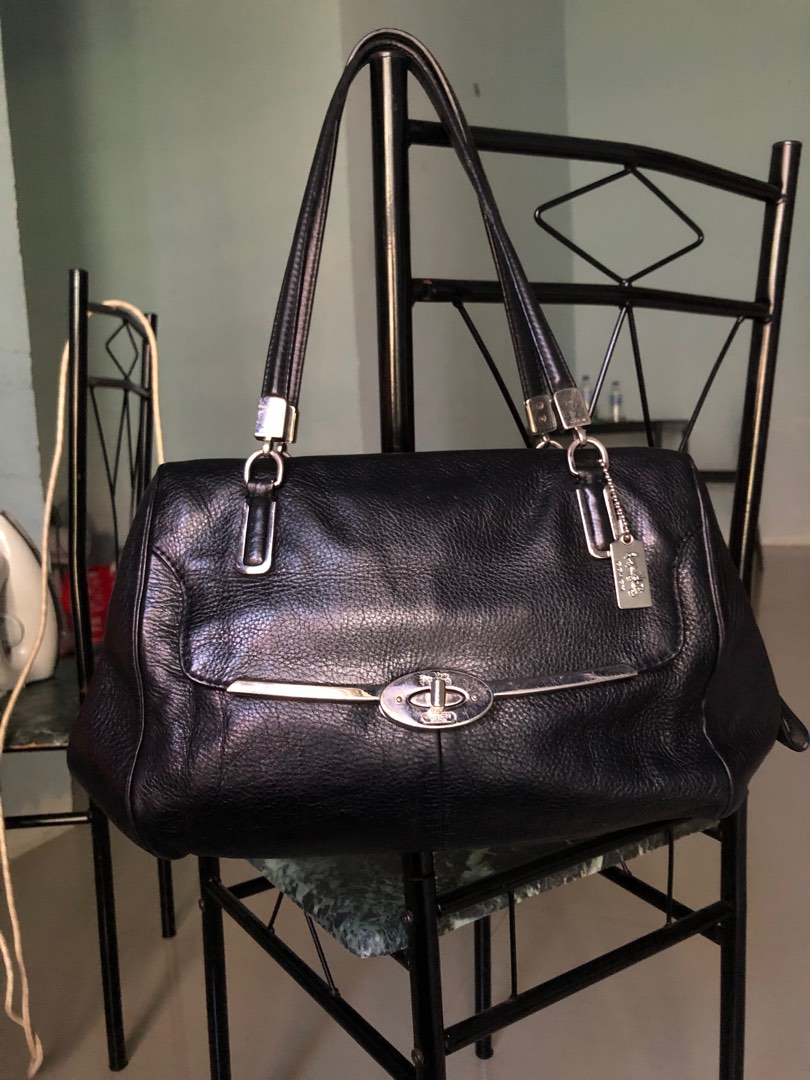 Coach Leather Madison Small Madeline East/West Satchel in black ...