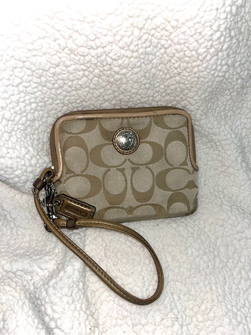 Coach Signature Small Zip Card Wristlet, Luxury, Bags & Wallets on ...