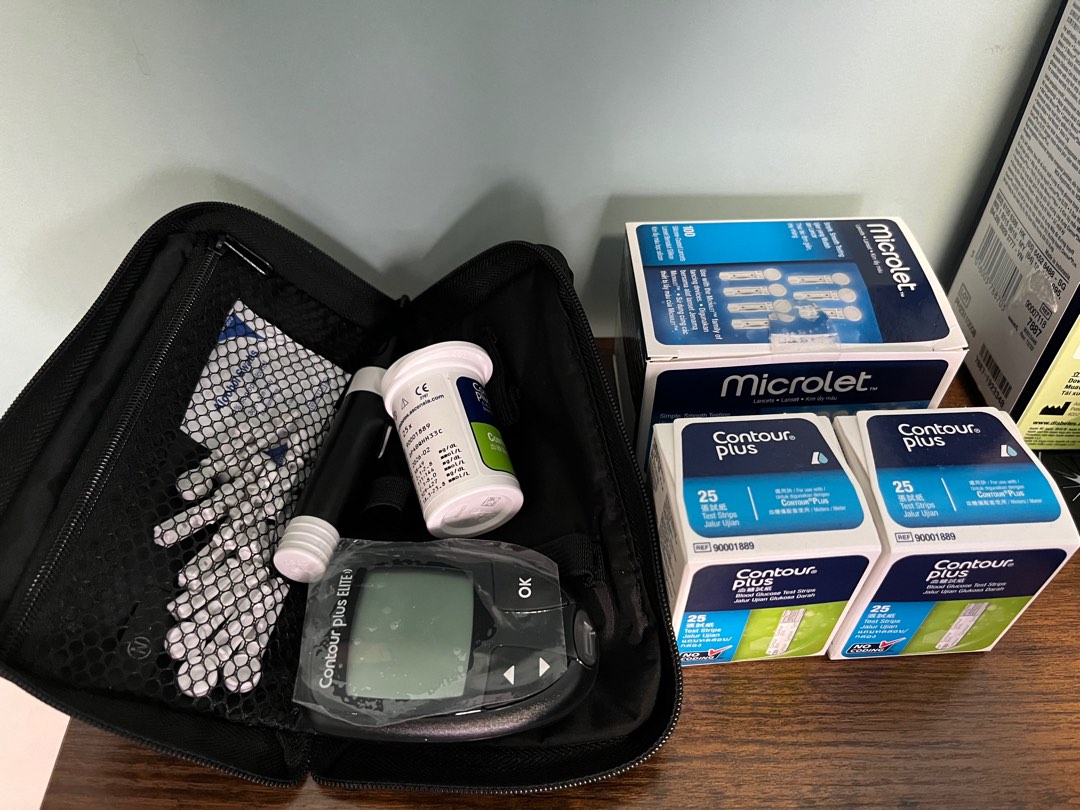 Contour Plus Elite Blood Glucose Meter + Test Strips 50s + Lancets 100s ...