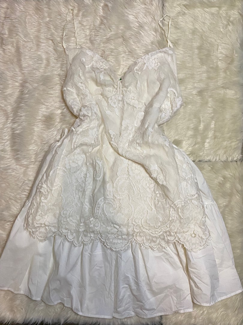 coquette set (white lace top and white ballon skirt), Women's Fashion, Dresses & Sets, Sets or ...