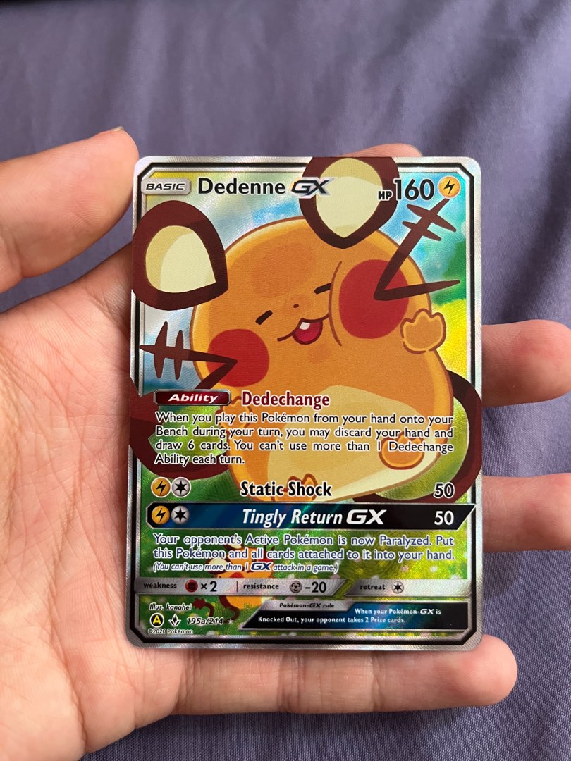 Dedenne GX - 195a/214 - Alt Full Art Promo - Pokemon Card, Hobbies & Toys, Toys & Games on Carousell