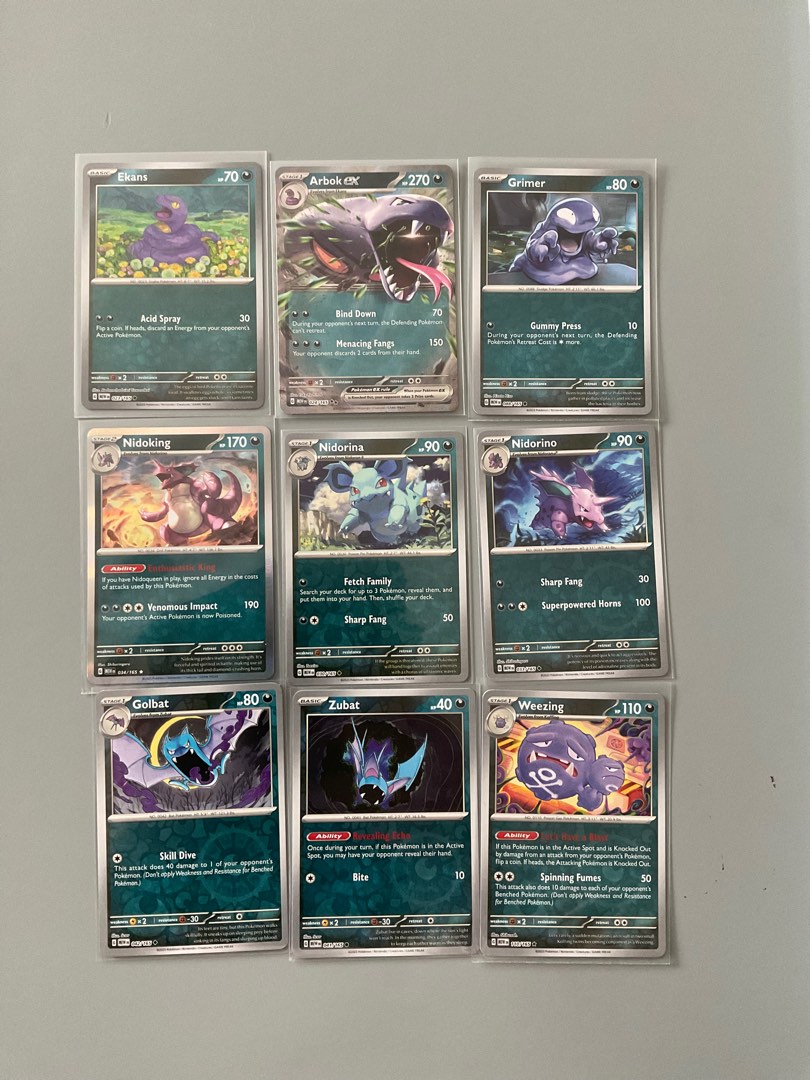 Eng 151 MEW dark Pokemon TCG cards ekans arbok ex golbat zubat nidoking ...
