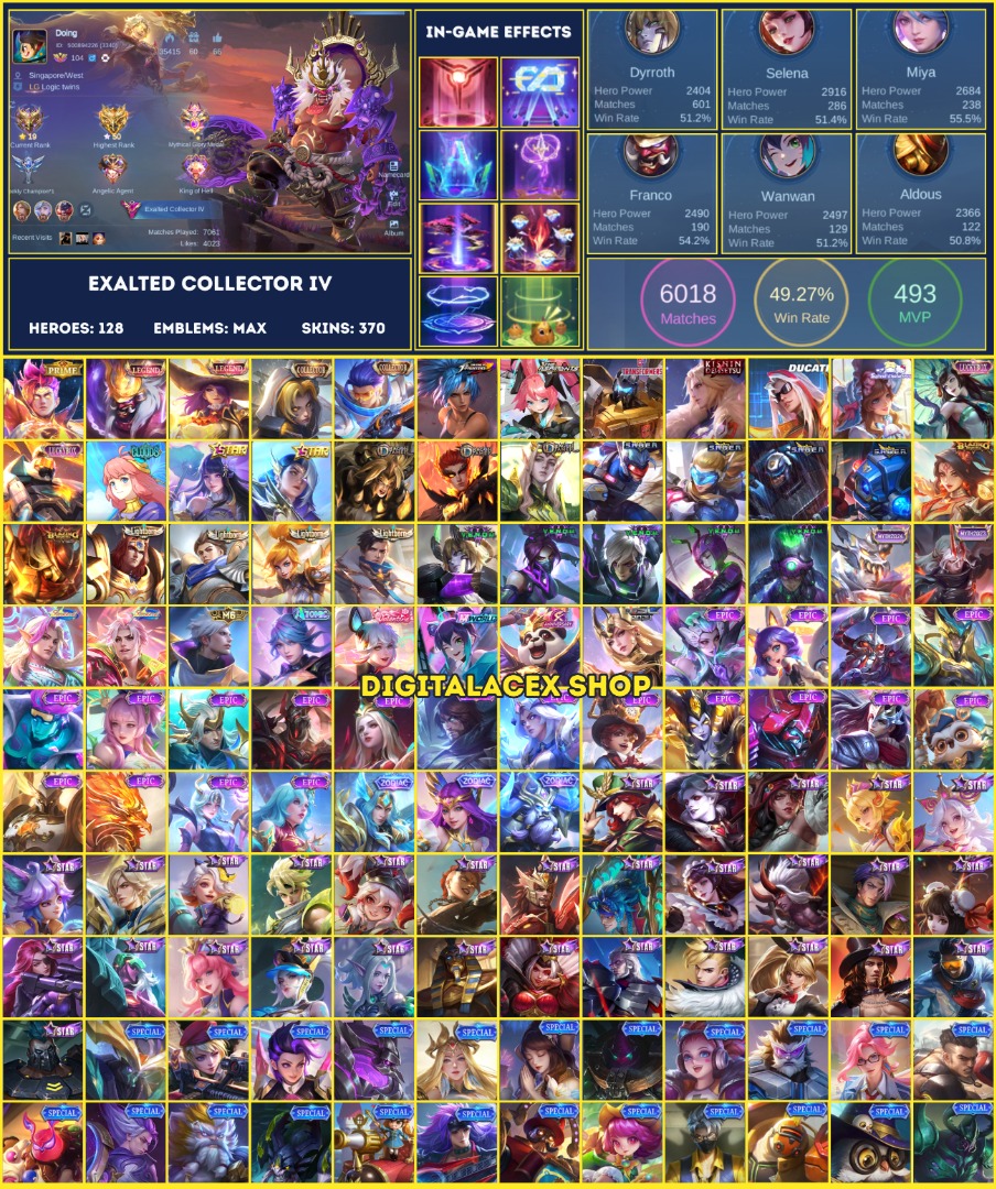 🔥Exalted Collector 4⚡Prime Claude💥Legend Lesley💥3 Collector💥Aspirant ...
