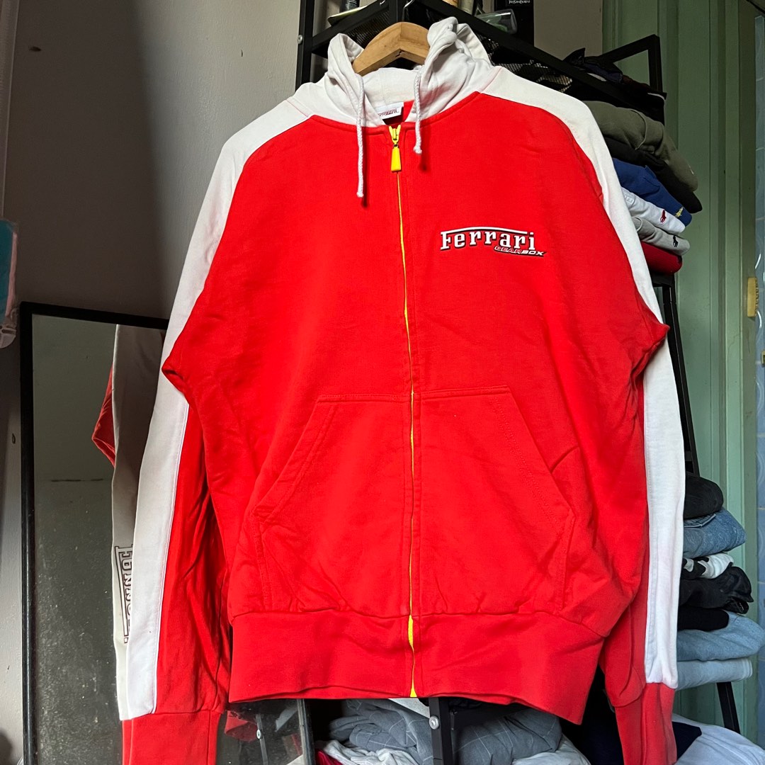 Ferrari Gearbox Zipper Hoodie Official Merchandise, Men's Fashion, Tops ...