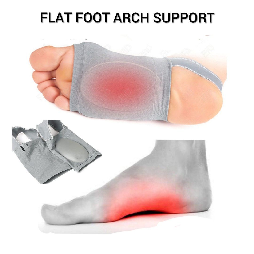 Flat Foot Arch Support For Relief Pain Stress Orthotic Plantar Fasciitis Silicone Gel Sleeve (1 ...