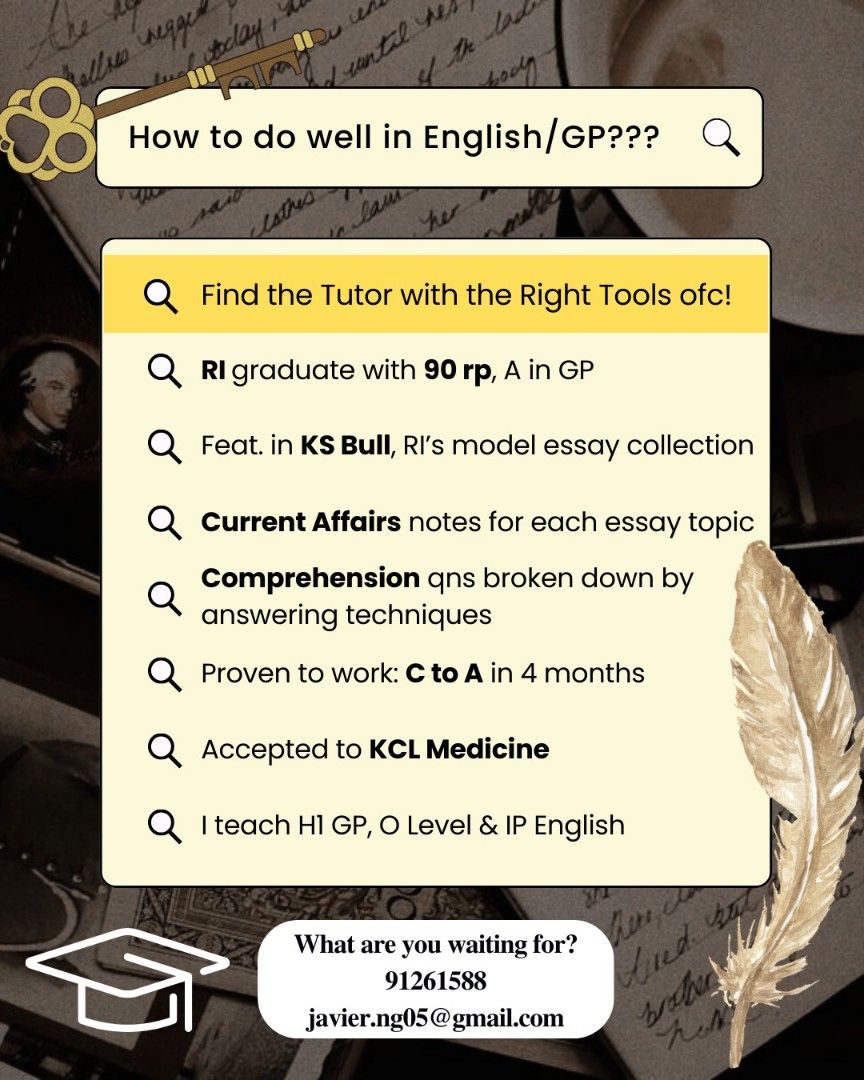 90 RP Raffles Graduate General Paper (GP) + English Tuition & Notes ...