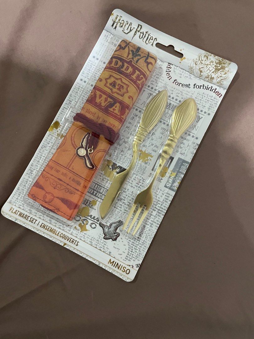 Harry potter x miniso flatware set fork and knife, Kitchen & Appliances ...