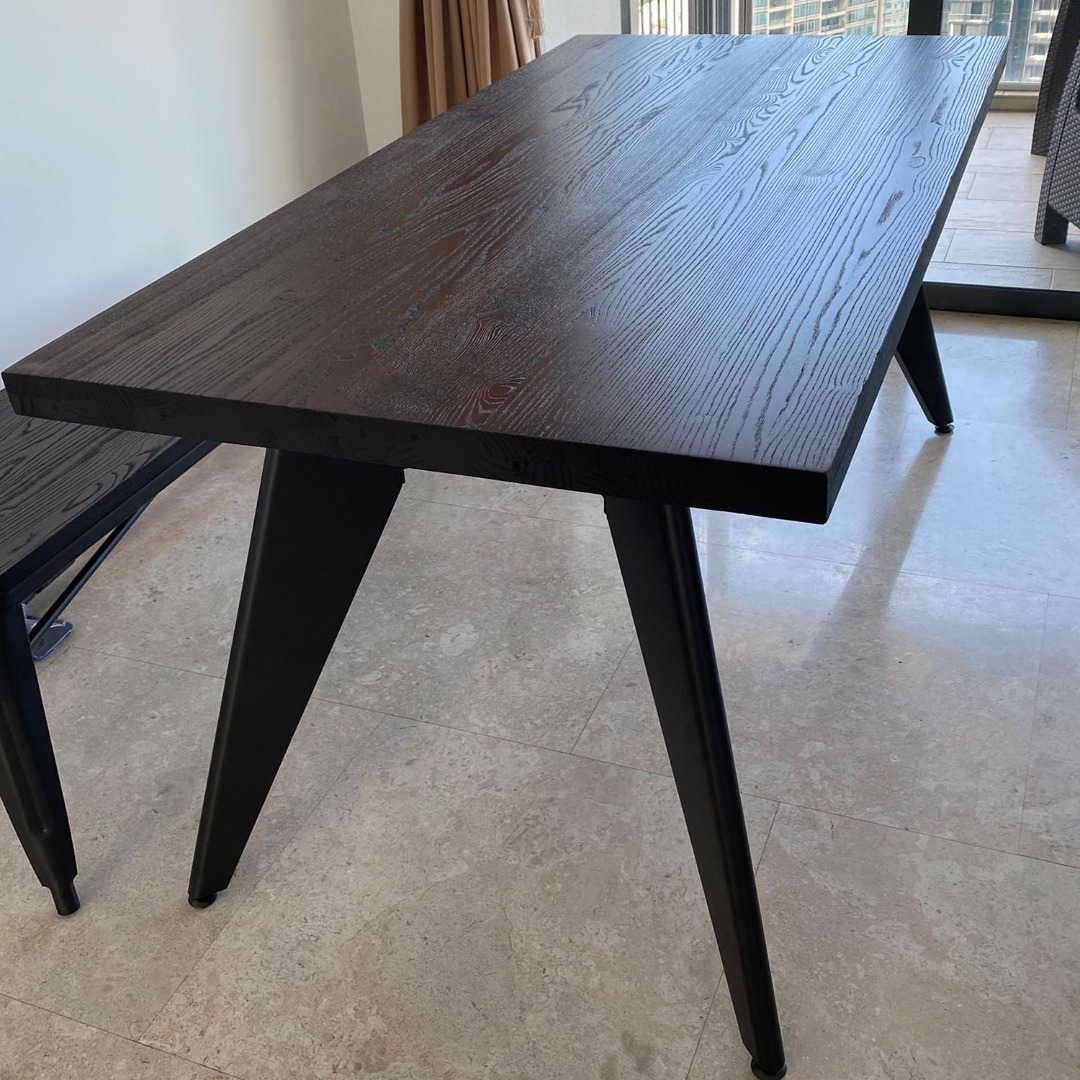 Industrial Elm Wood Dining Table RAN, Furniture & Home Living ...