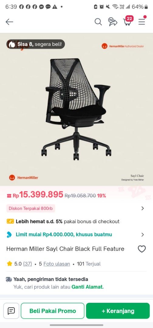 Jual Herman Miller Sayl kursi kantor terpopuler dan ternyaman sedunia ...