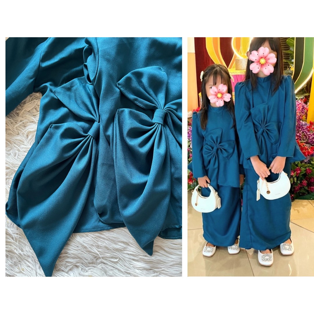 Khaizan kids baju kurung teal blue baju raya baju kenduri budak, Babies ...