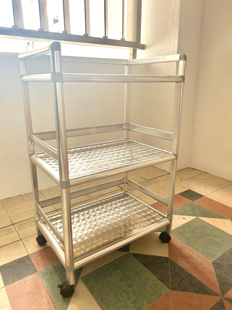Kitchen trolley table rack with roller, Furniture & Home Living ...