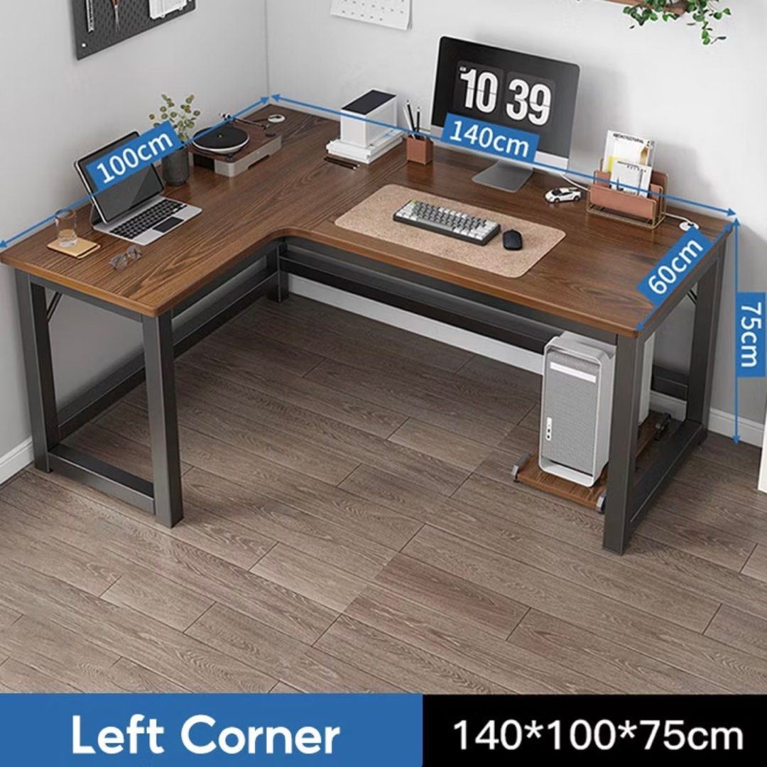L Shaped Laptop Desk | Corner Computer Table | Study Writing Desk With ...