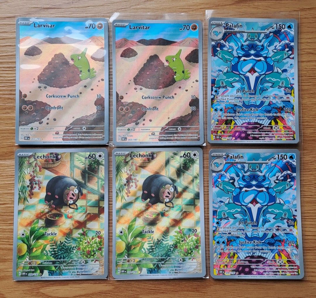 Larvitar Lechonk Palafin IR Obsidian Flames OBF Pokemon Pokémon Cards ...
