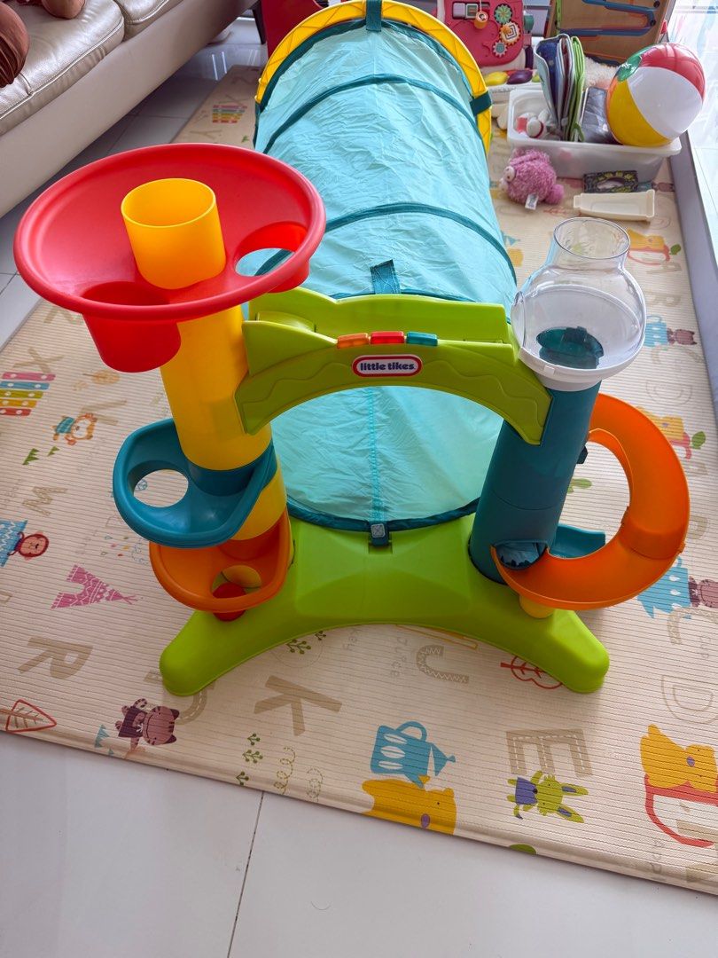 Little Tikes Learn & Play 2-in-1 Activity Tunnel with Ball Drop, Babies & Kids, Infant Playtime ...