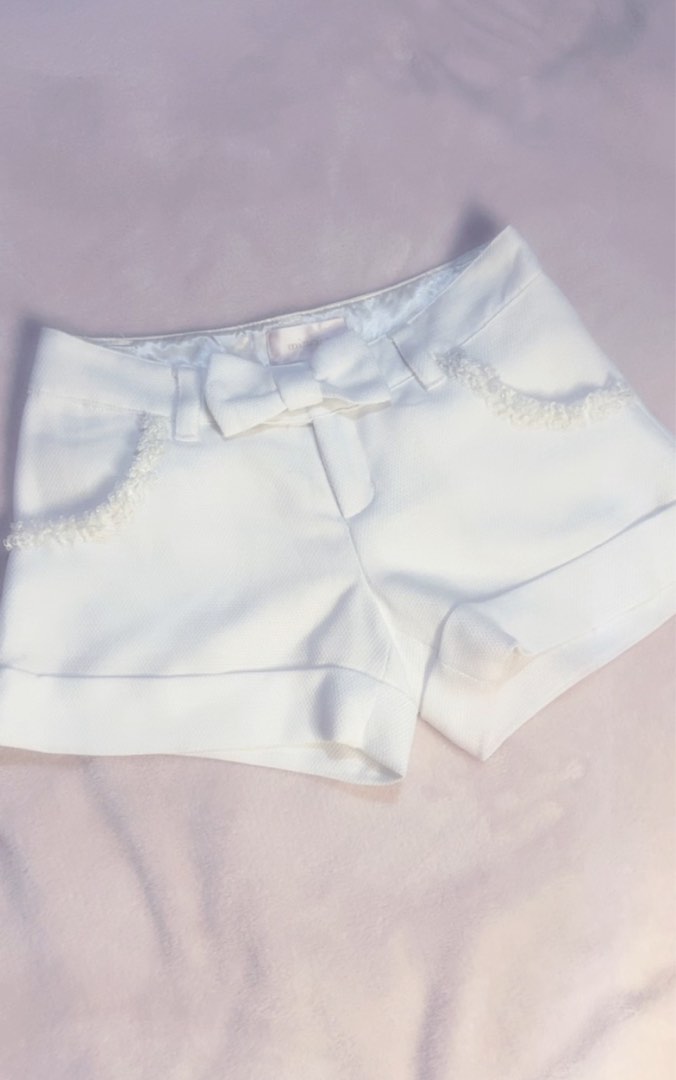 liz lisa inspired white mini shorts >w