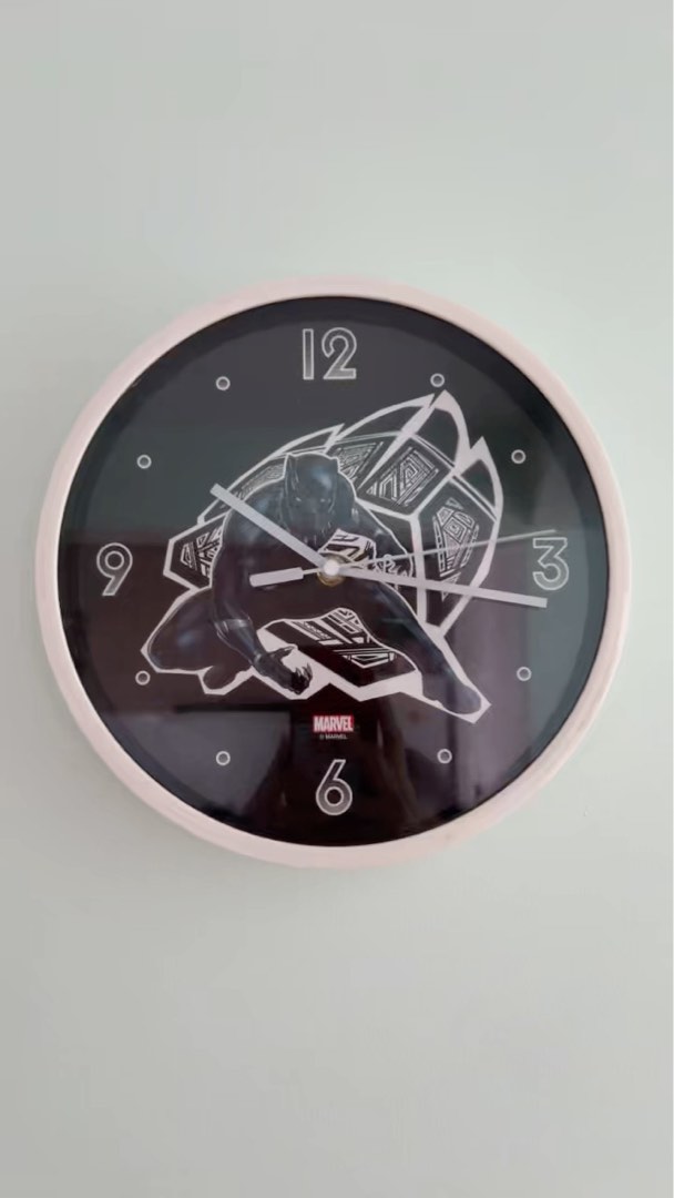 Marvel Black Panther Wall Clock, Furniture & Home Living, Home Decor ...
