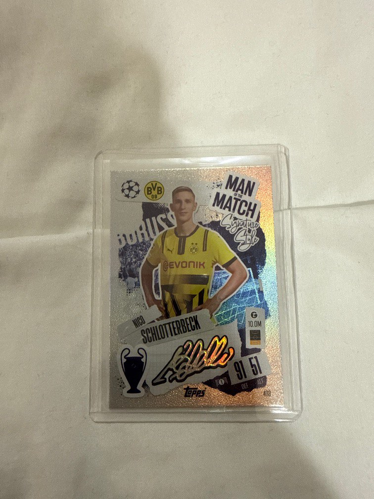 Match attax 24/25 Man Of The Match Nico Shlotterbeck signature style ...