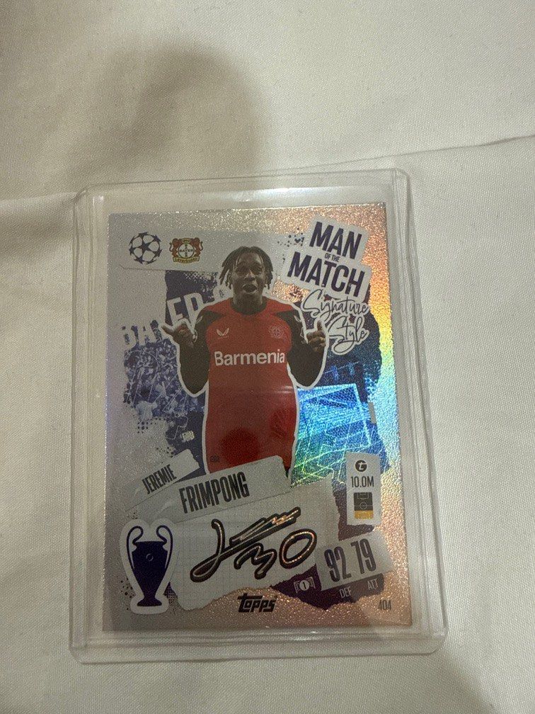 Match attax 24/25 Man Of The Match Jeremie Frimpong signature style ...