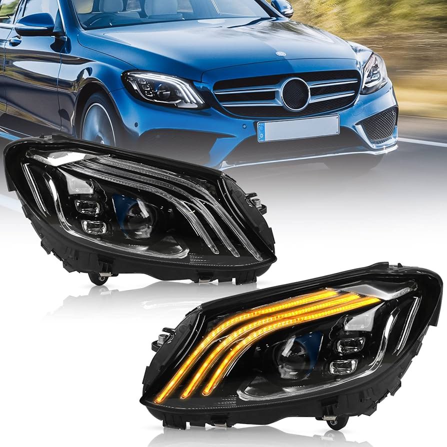 Mercedes-Benz w205 C class facelift headlight facelift taillights tail ...