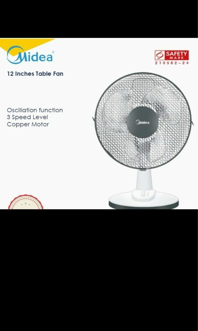 Midea MS1315BW Table Fan, Furniture & Home Living, Lighting & Fans ...