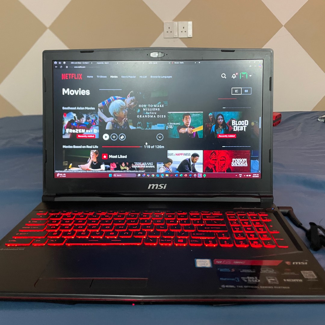 MSI Smooth Laptop Gaming Ultra Bass Speaker GTX 1050 4GB Windows 11 ...