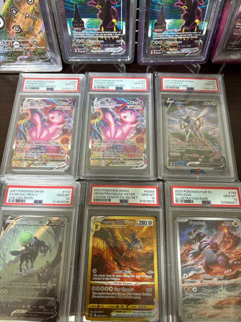 Psa 10 Eng Mew Vmax aa arceus v calyrex v Dialga vstar Groudon ir not ...