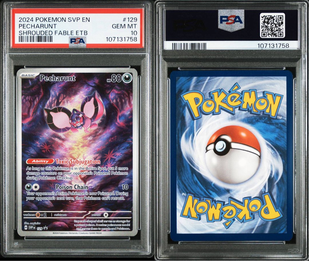 PSA 10 Pecharunt Illustration Rare Promo - Pokemon Shrouded Fable ETB ...