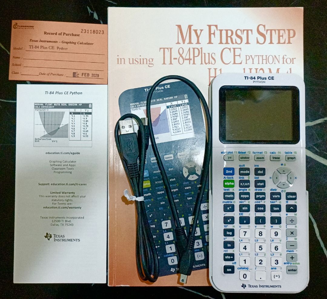 Python TI-84 Plus CE Graphing Scientific Calculator & guidebook | JC A ...