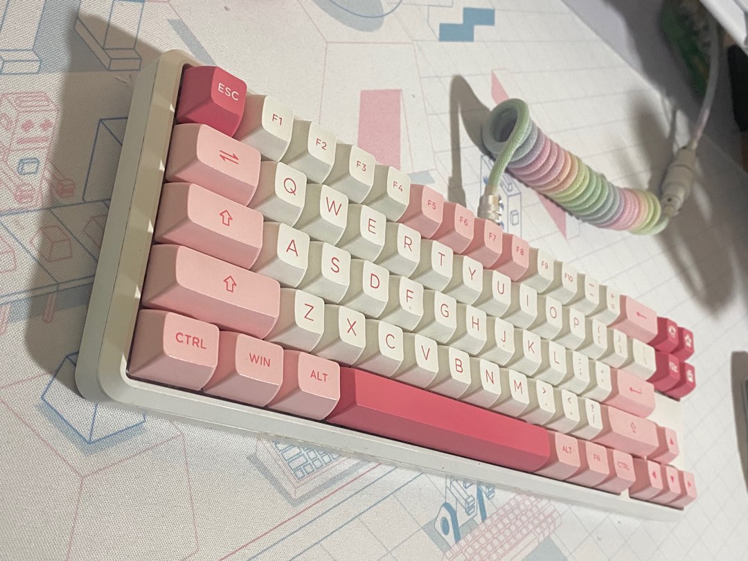 Rakk pluma keyboard & akko sakura keycaps, Computers & Tech, Parts ...