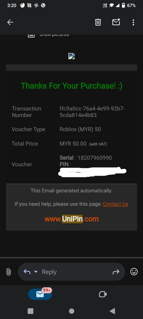 Roblox pin voucher RM50, Tickets & Vouchers, Vouchers on Carousell