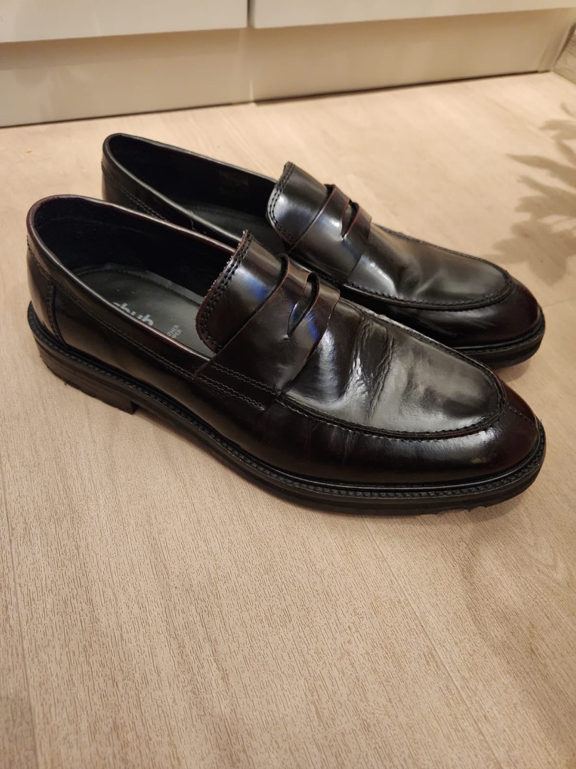 Schuh Robin chunky loafers in burgundy hi shine leather, Men's Fashion ...