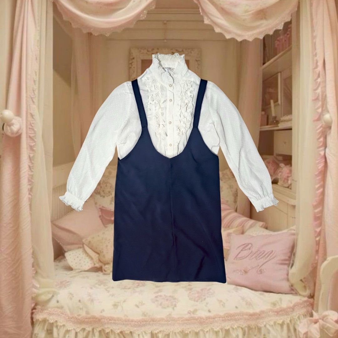 set regal top overall coquette, cottagore core, fairycore, dollette ...