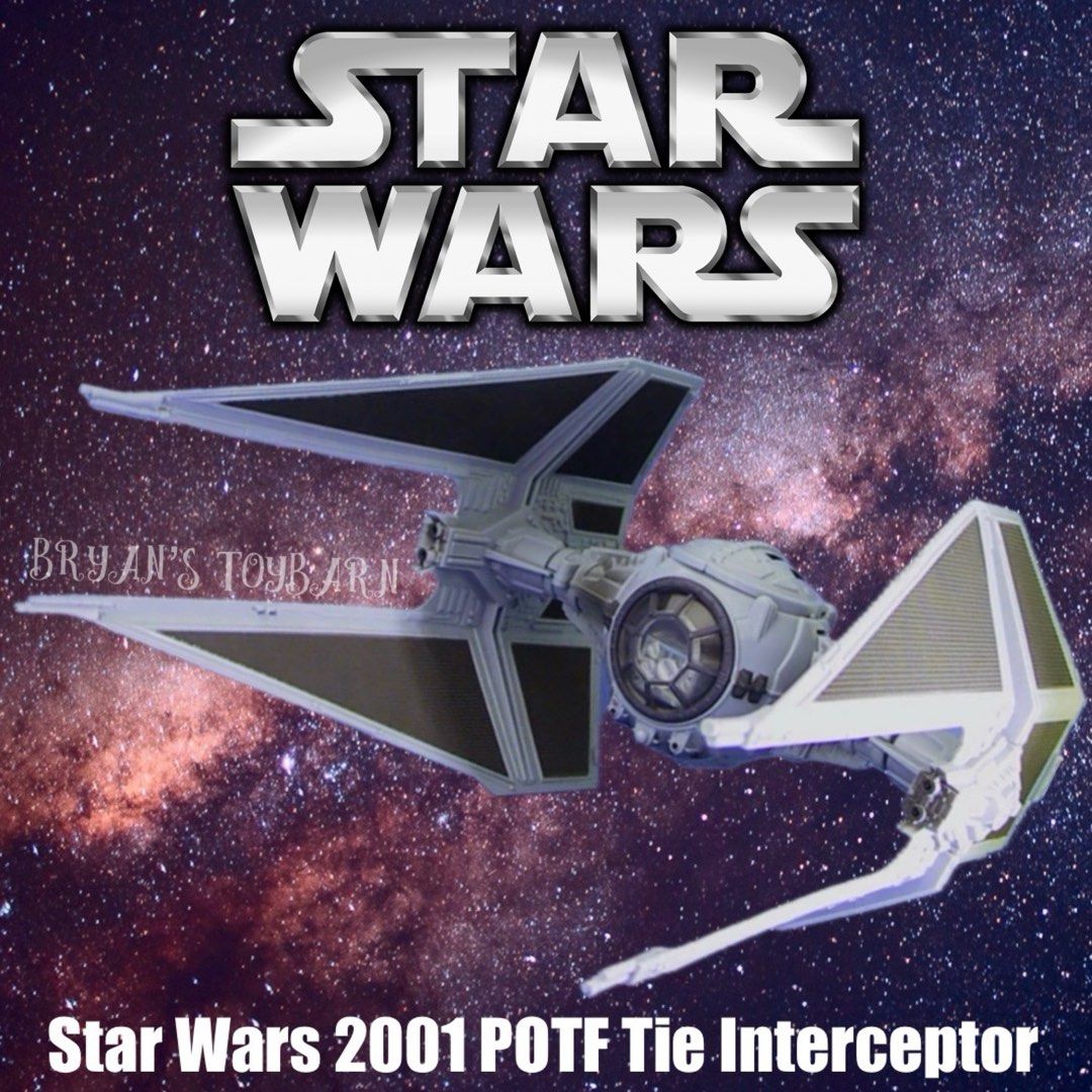 Star Wars Tie Interceptor with 3.75 inch Tie Fighter Pilot from Power of The Force POTF Series ...